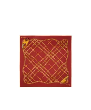 Burberry Chain Check Silk Scarf Rust