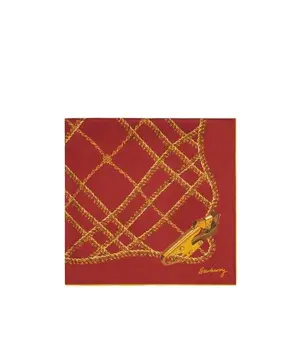 Burberry Chain Check Silk Scarf - Rust