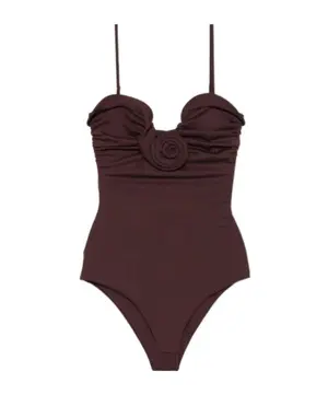 Magda Butrym Spaghetti Strap Swimsuit With Flower Knot Detail
