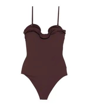 Magda Butrym Spaghetti Strap Swimsuit With Flower Knot Detail