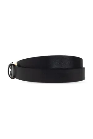 Victoria Beckham Wide Buckle Leather Belt - Black