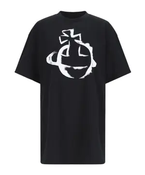 VIVIENNE WESTWOOD Orb Logo Print Crewneck T-shirt - Black