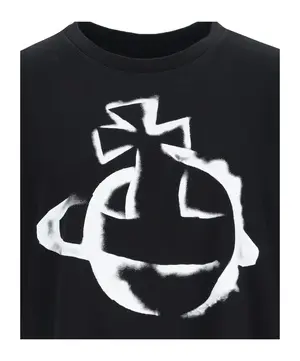 VIVIENNE WESTWOOD Orb Logo Print Crewneck T-shirt - Black