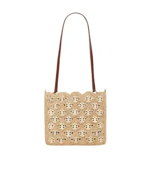 Rabanne Crochet Disc Shoulder Bag - Nude