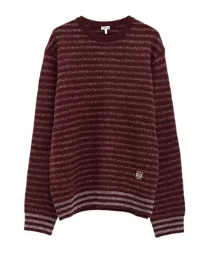 Loewe Striped Crew Neck Jumper - Brown