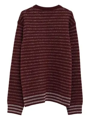 Loewe Striped Crew Neck Jumper - Brown