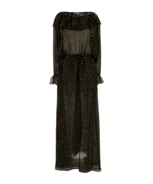 BODE Patterned Maxi Dress With Ruffled Detail - No