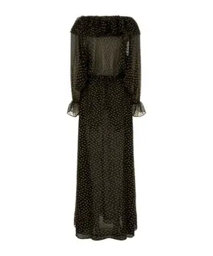 BODE Patterned Maxi Dress With Ruffled Detail
