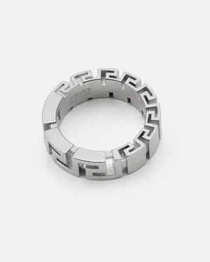 Versace Greca Pattern Ring - Silver