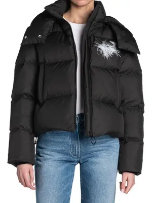 Off-White Scribbled Arrows Hooded Down Jacket - Black
