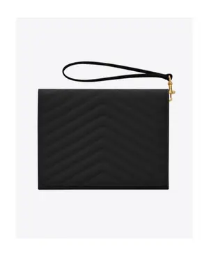 Saint Laurent Cassandre Matelassé Flap Pouch - Black