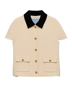 Prada Short-sleeved Jacket With Velvet Collar