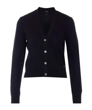 A.p.c. Logo Intarsia V-neck Cardigan