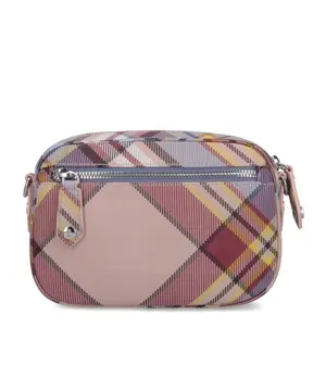 VIVIENNE WESTWOOD Logo Plaque Checked Crossbody Bag