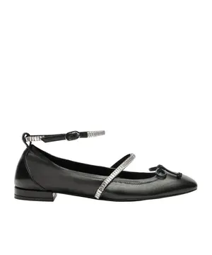STUART WEITZMAN Stefanie Embellished Ballerina Flats - Black/clear