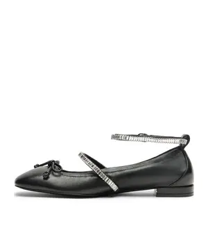 STUART WEITZMAN Stefanie Embellished Ballerina Flats - Black/clear