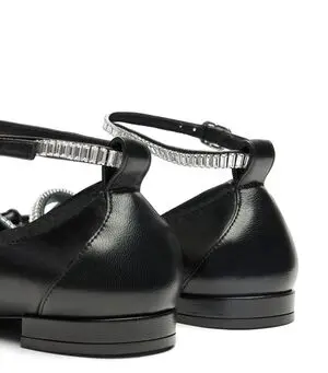 STUART WEITZMAN Stefanie Embellished Ballerina Flats - Black/clear