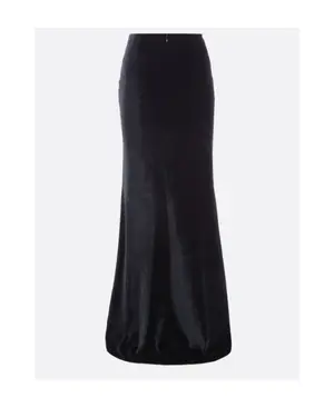 Blumarine Velvet Long Skirt With Slits