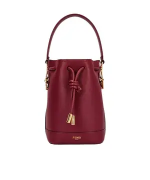 Fendi Mon Tresor Drawstring Mini Bucket Bag - Red