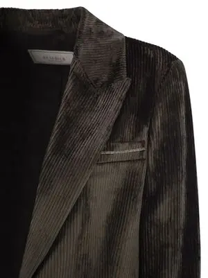 Peserico Velvet Striped Blazer - Black