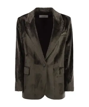 Peserico Velvet Striped Blazer - No