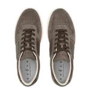 Hogan Lace-up Round Toe Sneakers - Brown