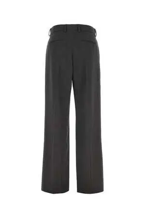 Valentino Garavani Pleat Detailed Wide Leg Pants - Black