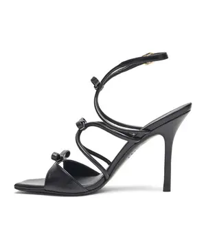 STUART WEITZMAN 100mm Tully Bow Detail Stiletto Sandals - Black
