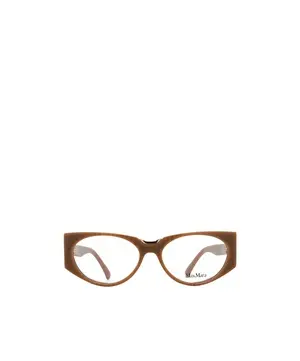 Max Mara Max Mara Oval Frame Eyeglasses Brown