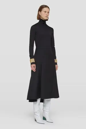 JIL SANDER High-neck Long-sleeve Satin Top