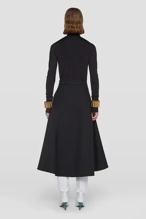 JIL SANDER High-neck Long-sleeve Satin Top