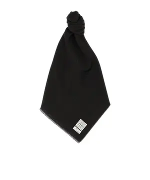 TOTEME Logo Tag Frayed-edge Scarf - Black
