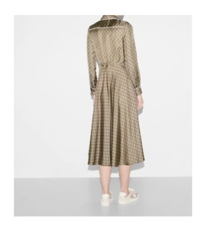 Gucci Monogrammed Silk Shirt Dress