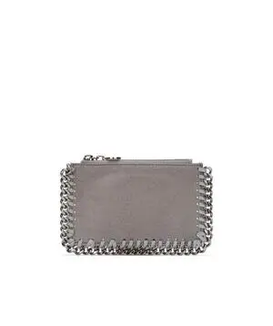 Stella McCartney Stella McCartney Falabella Zipped Chained Card Holder Gray