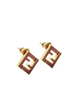 Fendi Ff Motif Stud Earrings - Gold