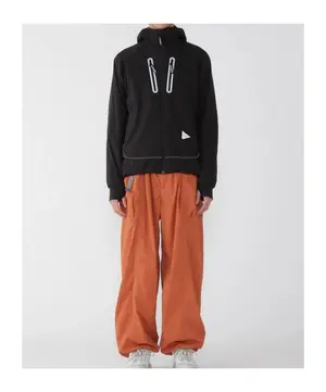 AND WANDER Hooded Casual Jacket - Black