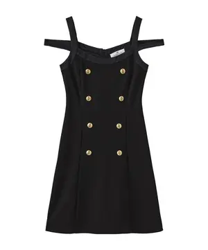 Marissa Chiara Sleeveless Off-the-shoulder Dress - Black