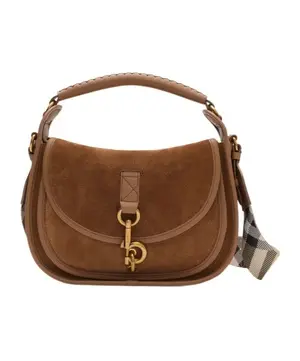 Burberry Small B-clip Messenger Bag - Hazelnut Brown