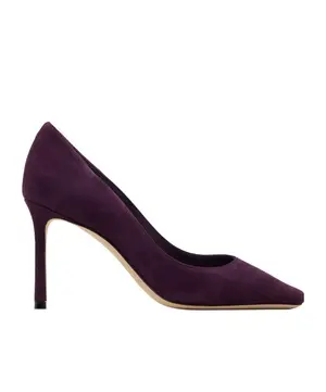 JIMMY CHOO Romy 85 Suede Pointed Toe High Heel Pumps - Black