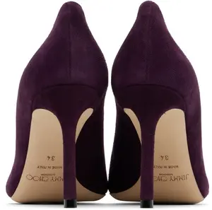 JIMMY CHOO Romy 85 Suede Pointed Toe High Heel Pumps - Black