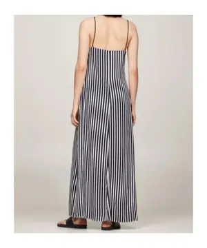 Tommy Hilfiger Sleeveless Striped Maxi Dress - Black