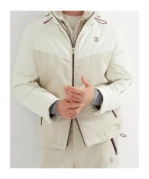 Brunello Cucinelli Padded Parka With Detachable Hood And Zipped Vents