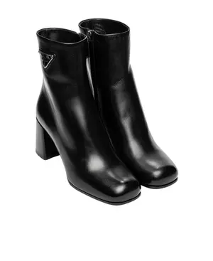 Prada Logo High-heeled Ankle Boots