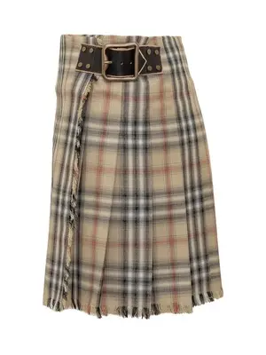 Burberry Checked Frayed-edge Mini Kilt