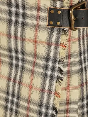 Burberry Checked Frayed-edge Mini Kilt