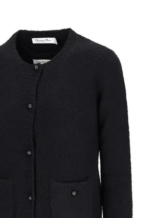 Dior Textured Knit Twinset With Gold-finish Tribales Buttons