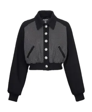 Balmain Embellished Cropped Jacket With Lion Snaps