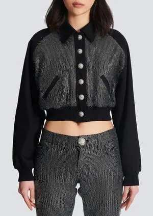 Balmain Embellished Cropped Jacket With Lion Snaps