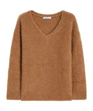 Max Mara Pantera V-neck Long-sleeve Jumper - Camel