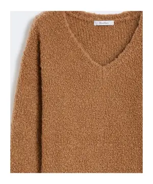 Max Mara Pantera V-neck Long-sleeve Jumper - Camel